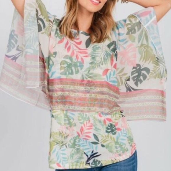 ONE WORLD | Tops | One World Tropical Print Set Tank Top With With ...